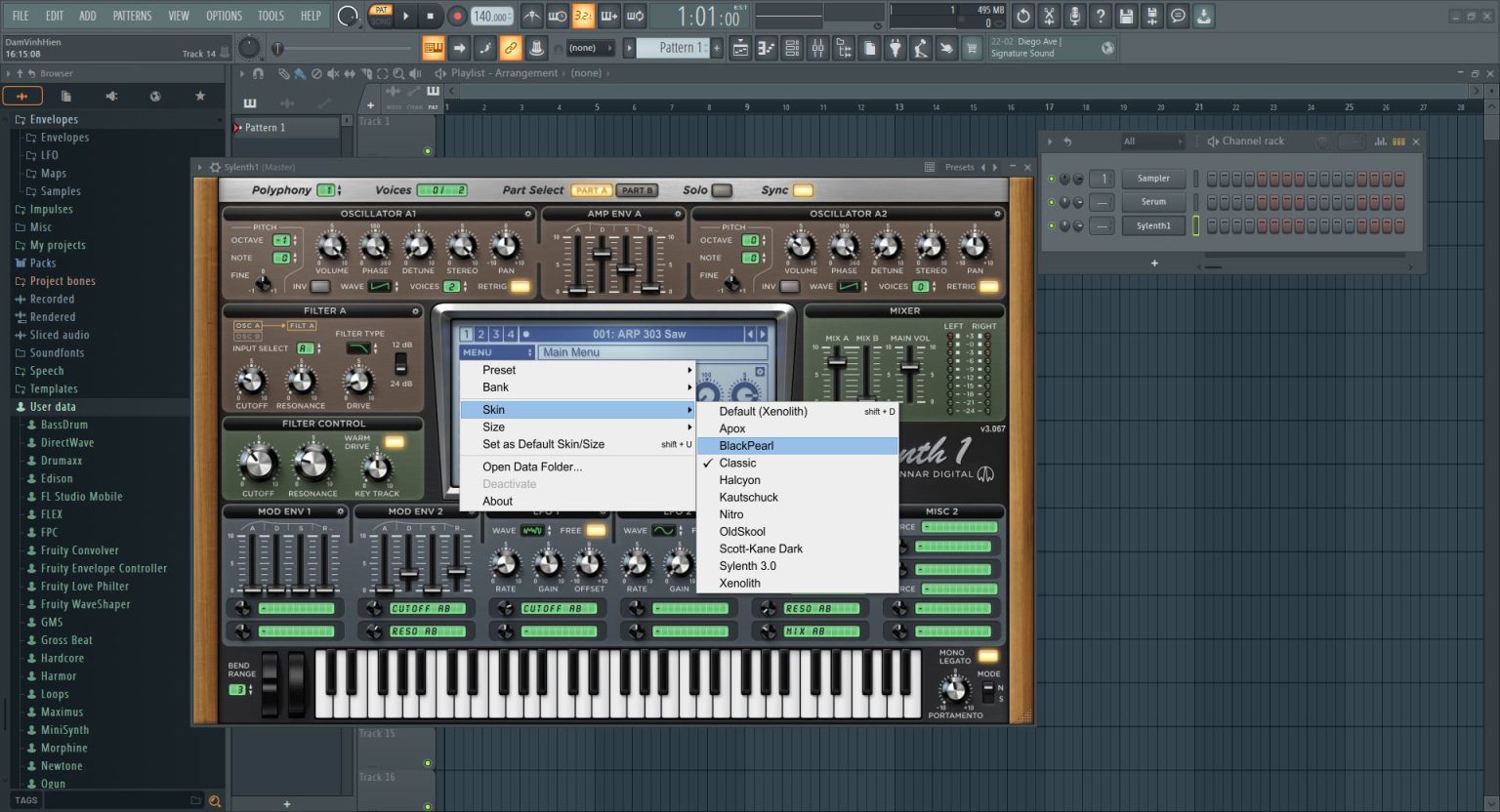 Hướng dẫn thay đổi giao diện Skin FL Studio, Serum, Sylenth1